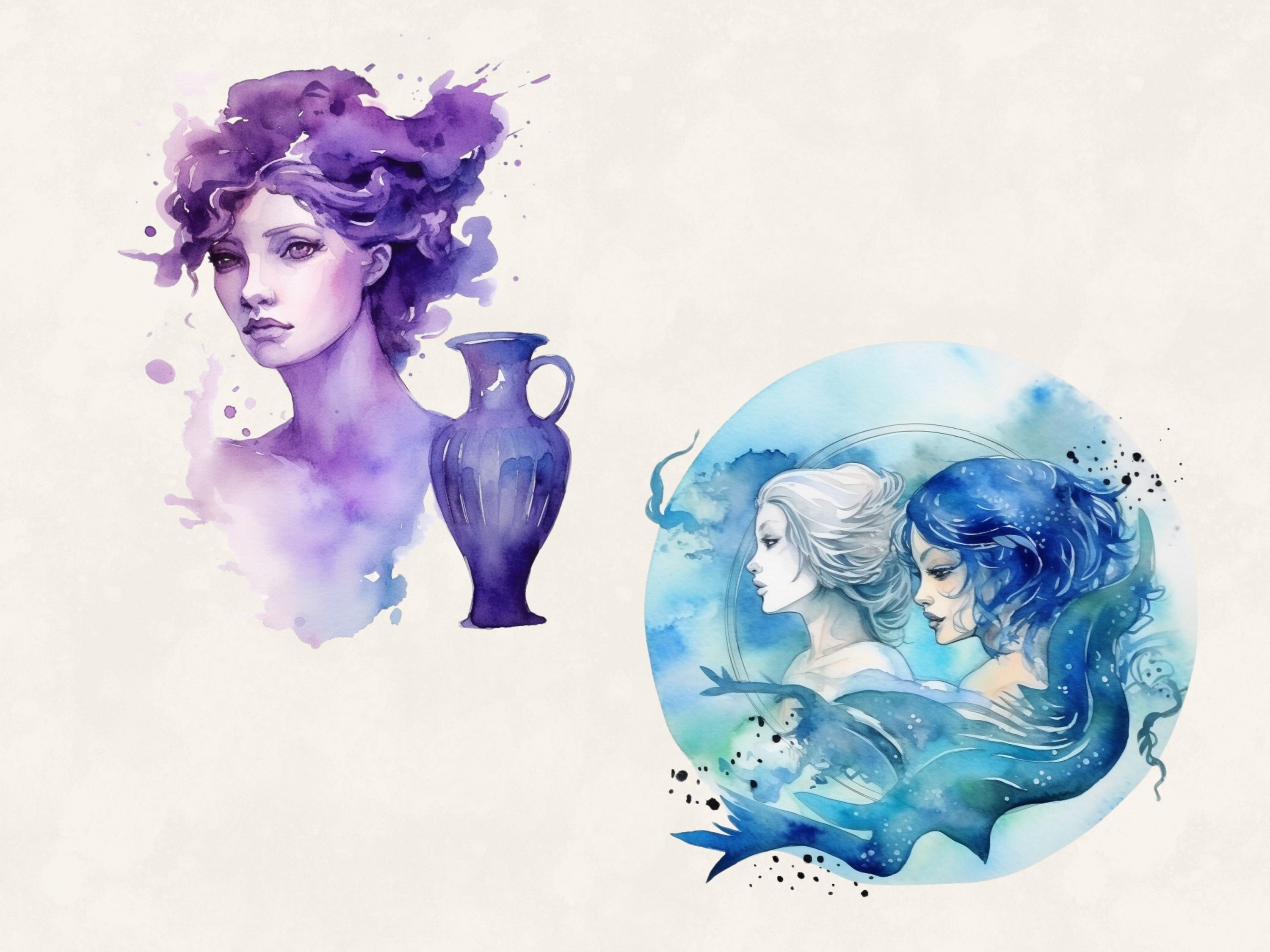 Zodiac Clipart Bundle Commercial Use Watercolor Zodiac Sign - Etsy