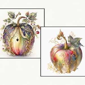 Enchanted Apple Print Art Commercial Use Watercolor Magic Poison Apple ...