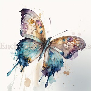 Enchanted Butterfly Print Art, Commercial Use Watercolor Butterfly ...
