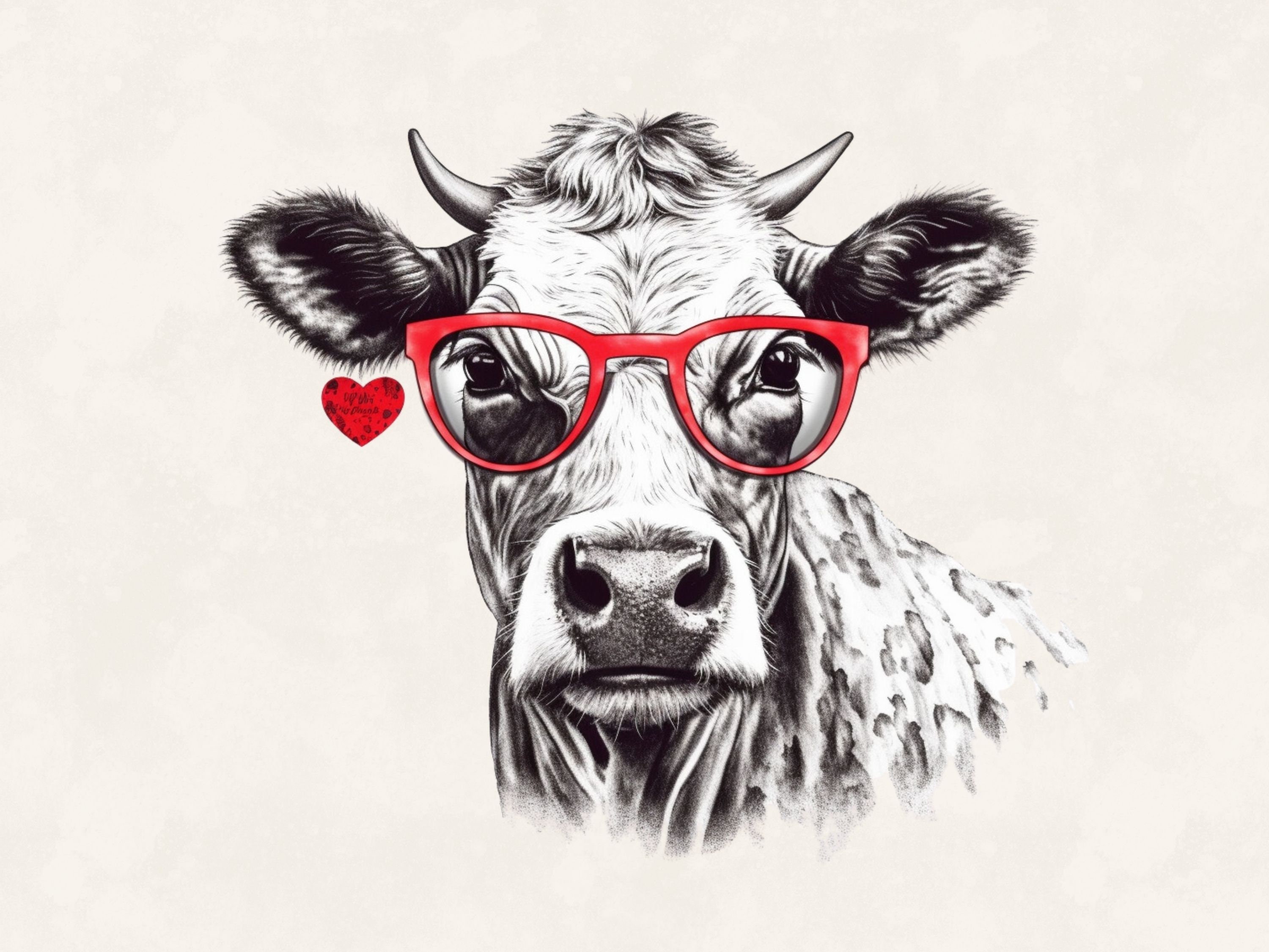 B&W Cow Clipart Bundle Commercial Use Watercolor Digital Design Bundle ...