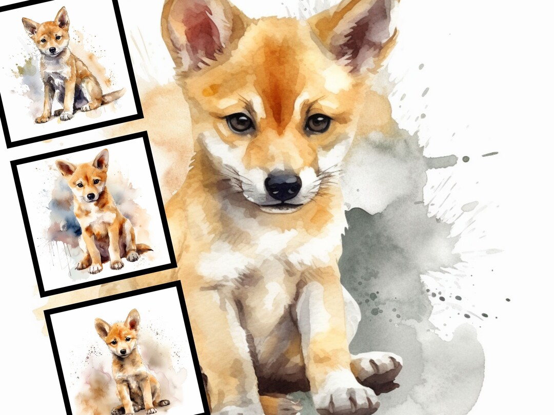 Watercolor Baby Dingo Illustration Art - Nursery Decor (digital Design ...