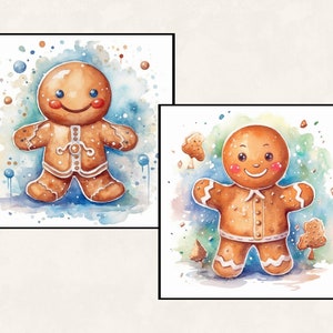 Watercolor Gingerbread Man Clipart: Nursery Illustration Bundle ...