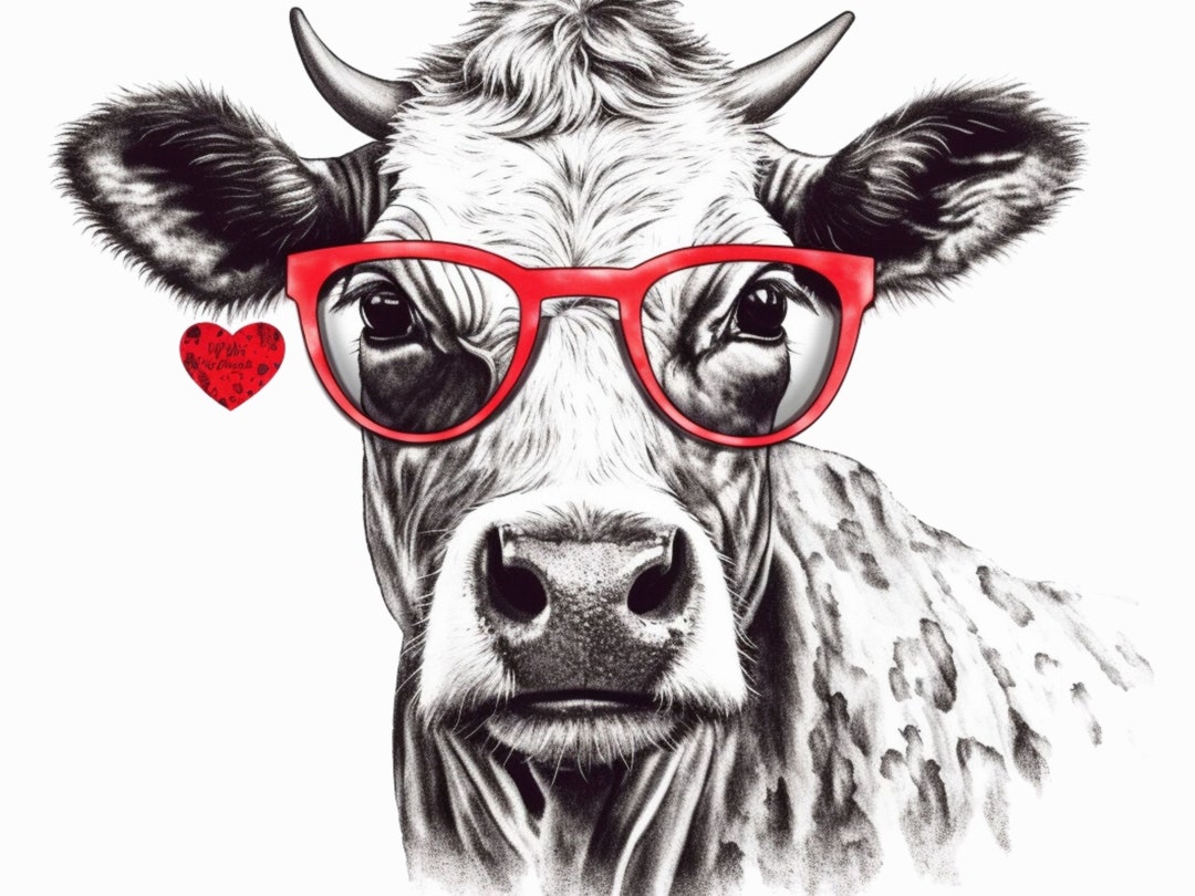 B&W Cow Clipart Bundle Commercial Use Watercolor Digital Design Bundle ...