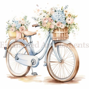 Vintage Bike Clipart Bundle Watercolor Commercial Use Digital Design ...