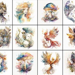 Enchanted Clipart Mega Bundle Watercolor Commercial Use Digital Design ...