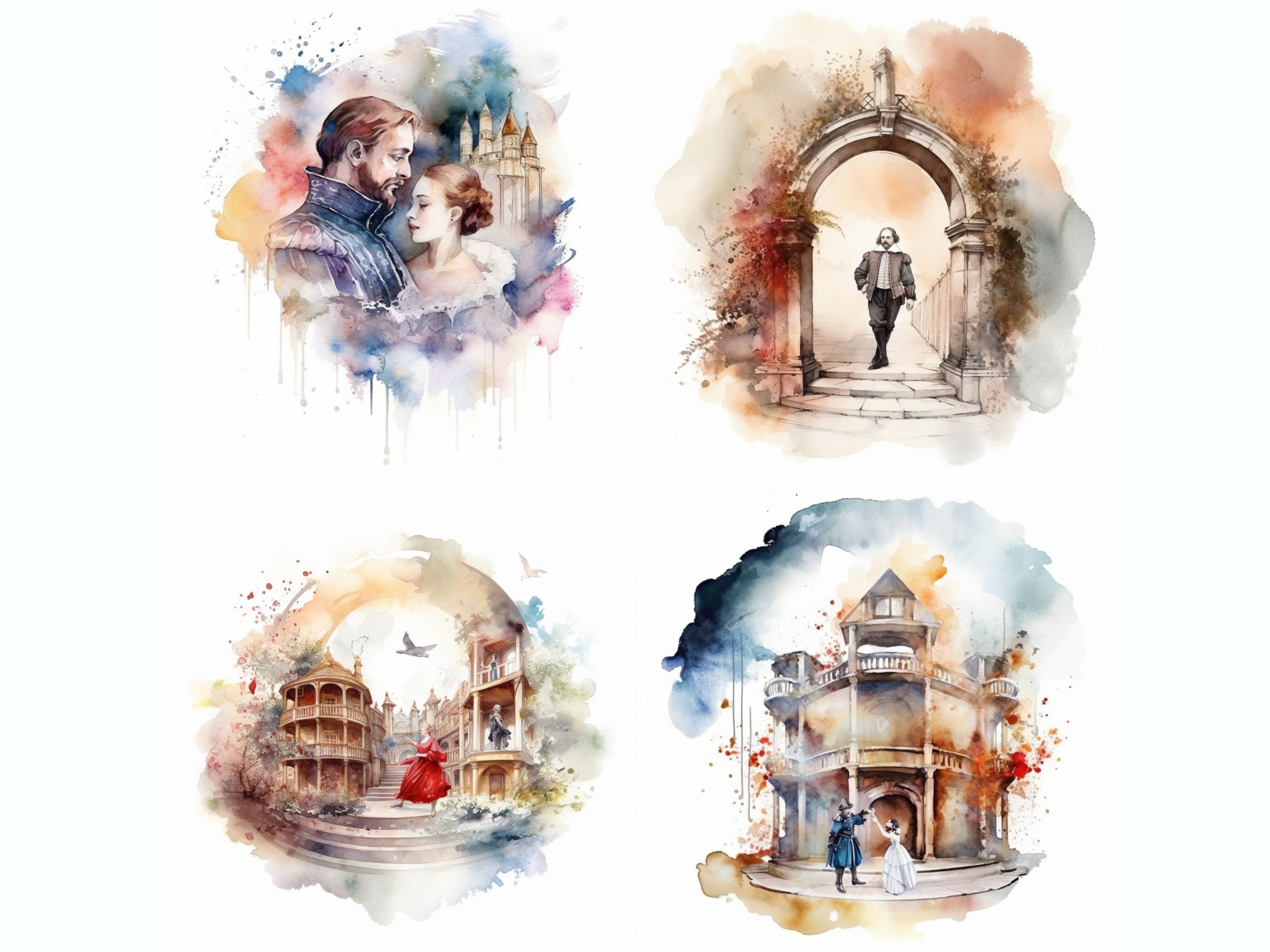 Classic Literature Clipart Bundle Watercolor Commercial Use - Etsy