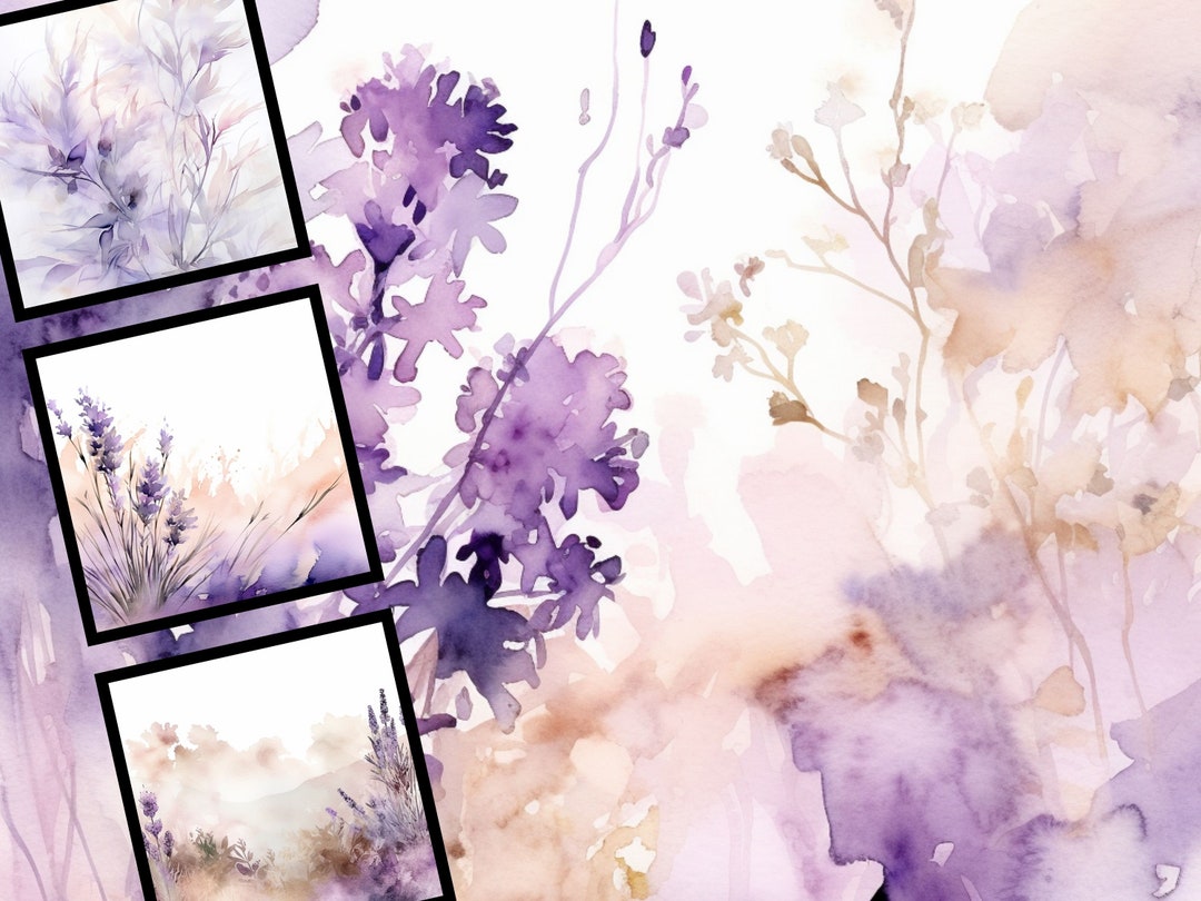 Lavender Haze Clipart Watercolor Lavender Illustration Bundle Digital ...