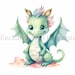 Cute Dragon Clipart Watercolor Illustration Kids Clipart Commercial Use ...