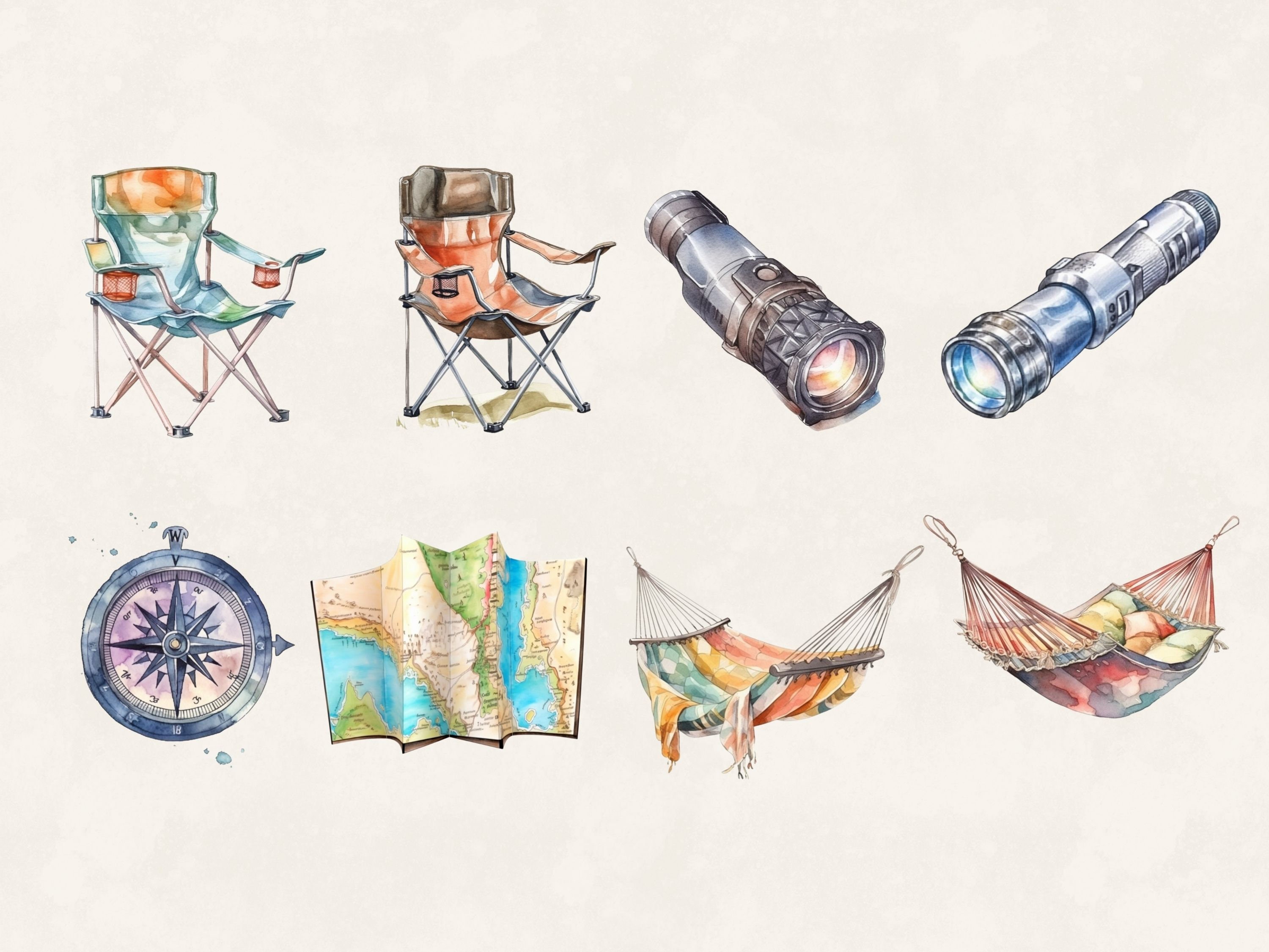 Ultimate Camping Clipart Bundle Commercial Use Watercolor Travel ...