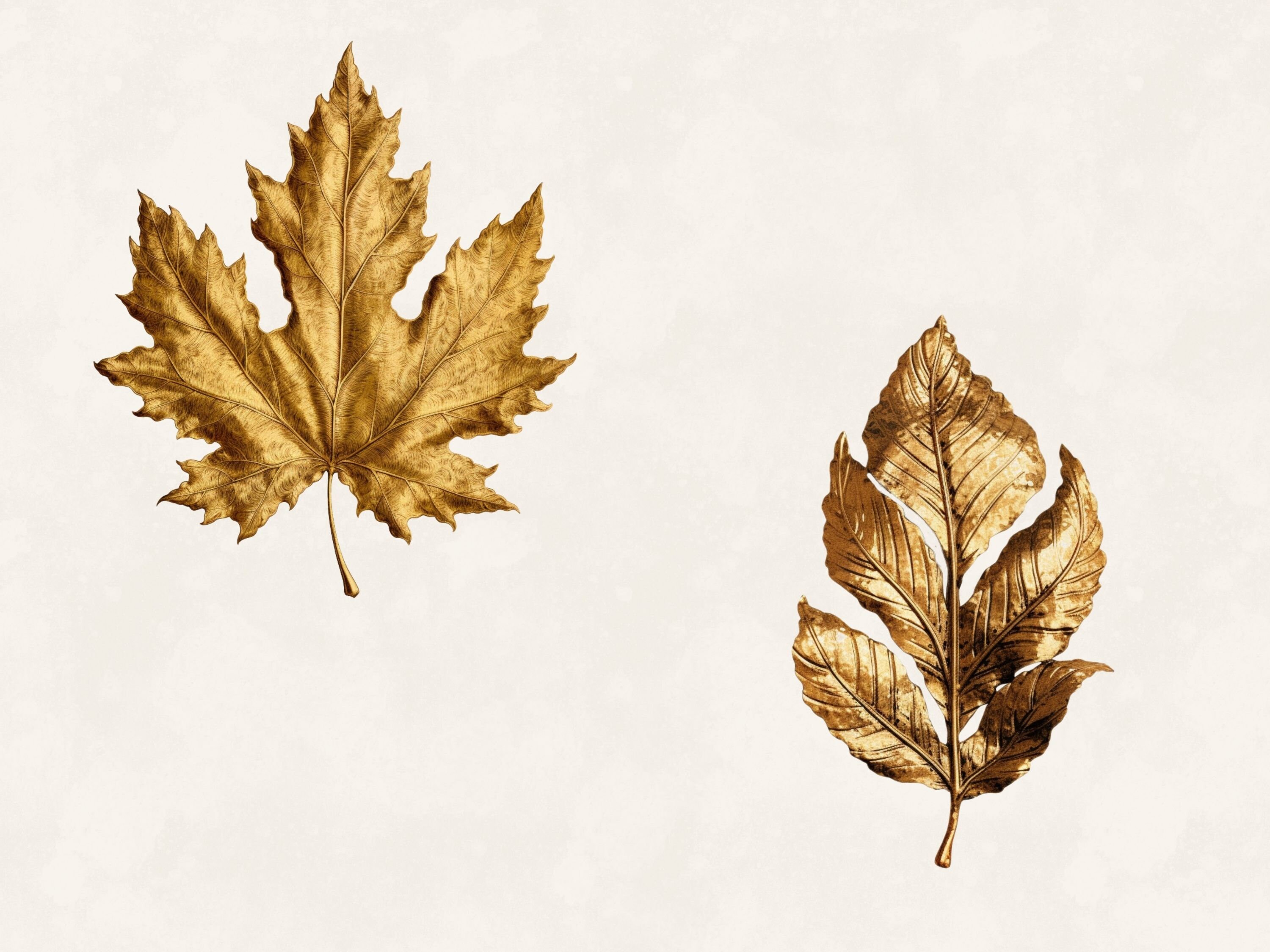 Gold Leaf Clipart Watercolor Illustration Commercial Use - Etsy