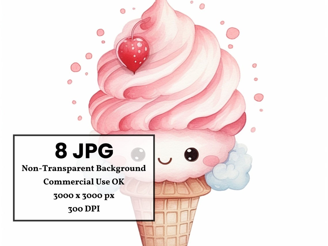 Cute Snow Cone Clipart Watercolor Illustration Nursery Clipart - Etsy