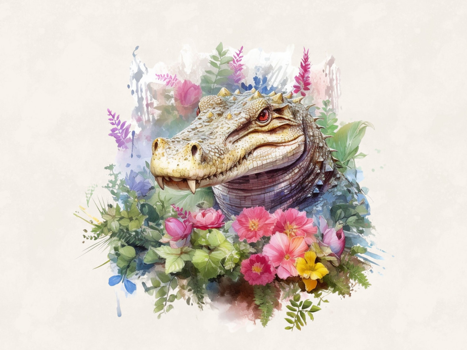 Crocodile Clipart Bundle Commercial Use Watercolor Crocodile - Etsy