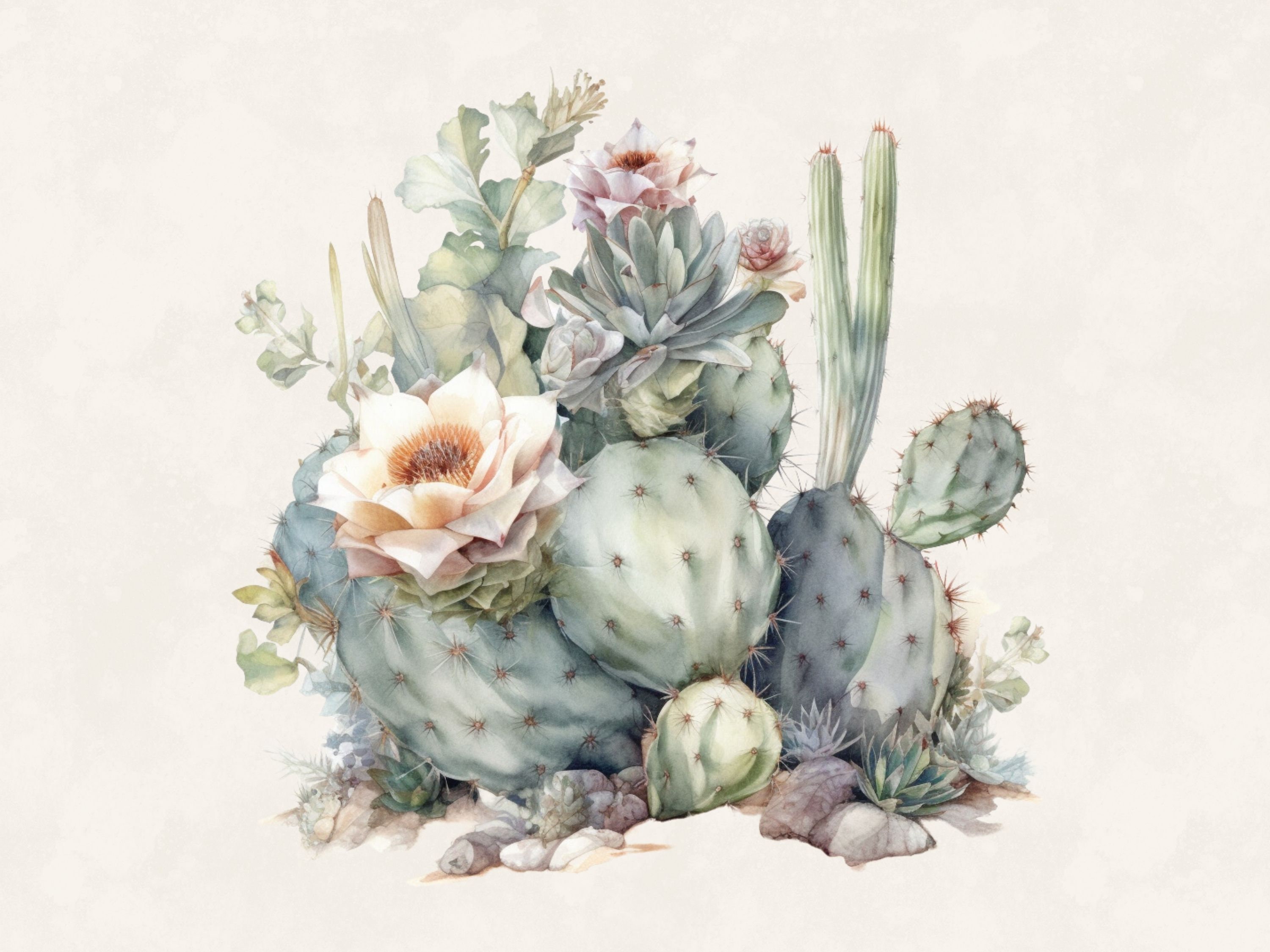 Watercolor Cactus Clipart Bundle: Commercial Use (digital Download) - Etsy