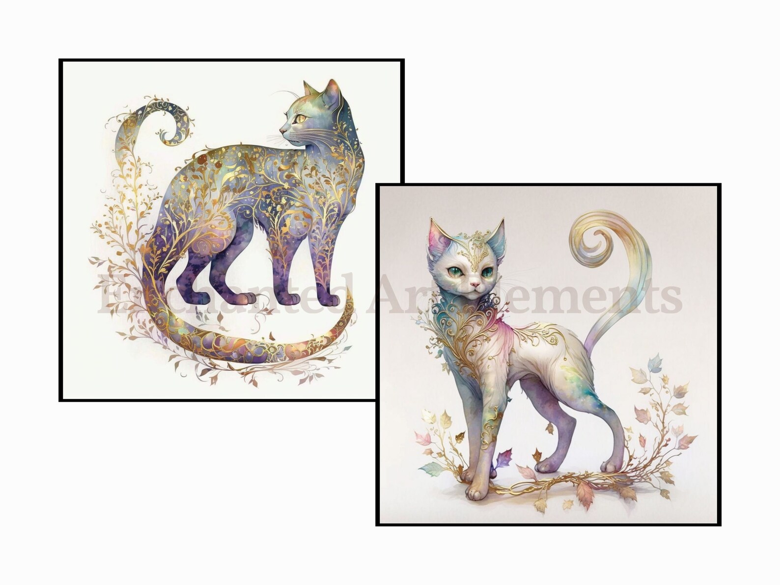 9 Magic Cat Print Art Enchanted Cat Illustration Commercial Use ...