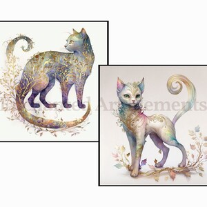 9 Magic Cat Print Art Enchanted Cat Illustration Commercial Use ...
