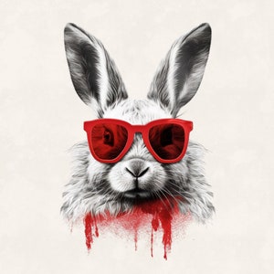 B&W Bunny Clipart Bundle Commercial Use Watercolor Digital Design ...