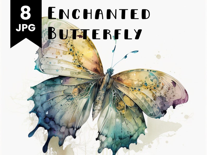 Enchanted Butterfly Print Art Commercial Use Watercolor - Etsy