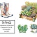 Garden Clip Art Watercolor Gardening Clipart Variety Bundle Commercial ...