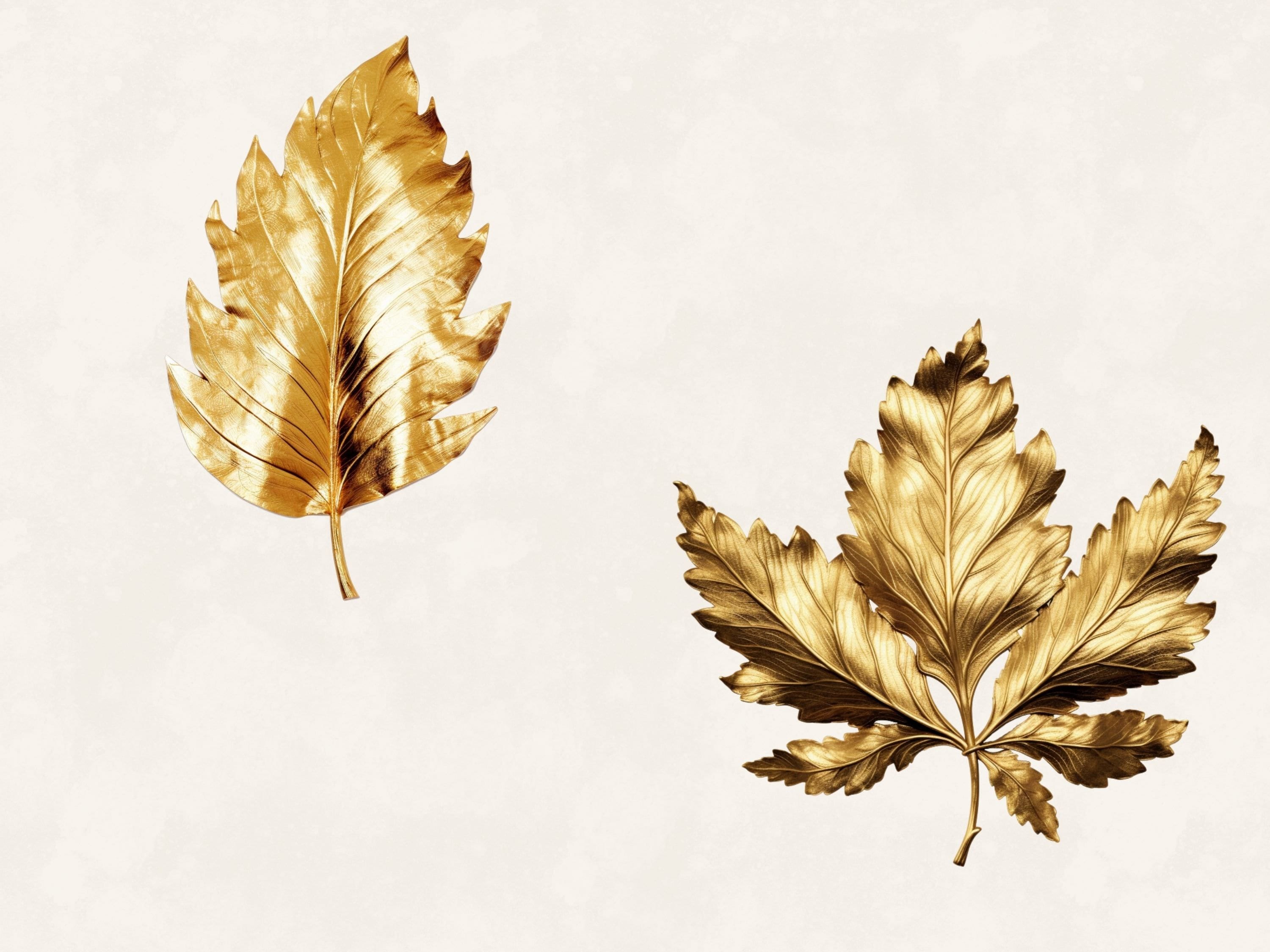 Gold Leaf Clipart Watercolor Illustration Commercial Use - Etsy