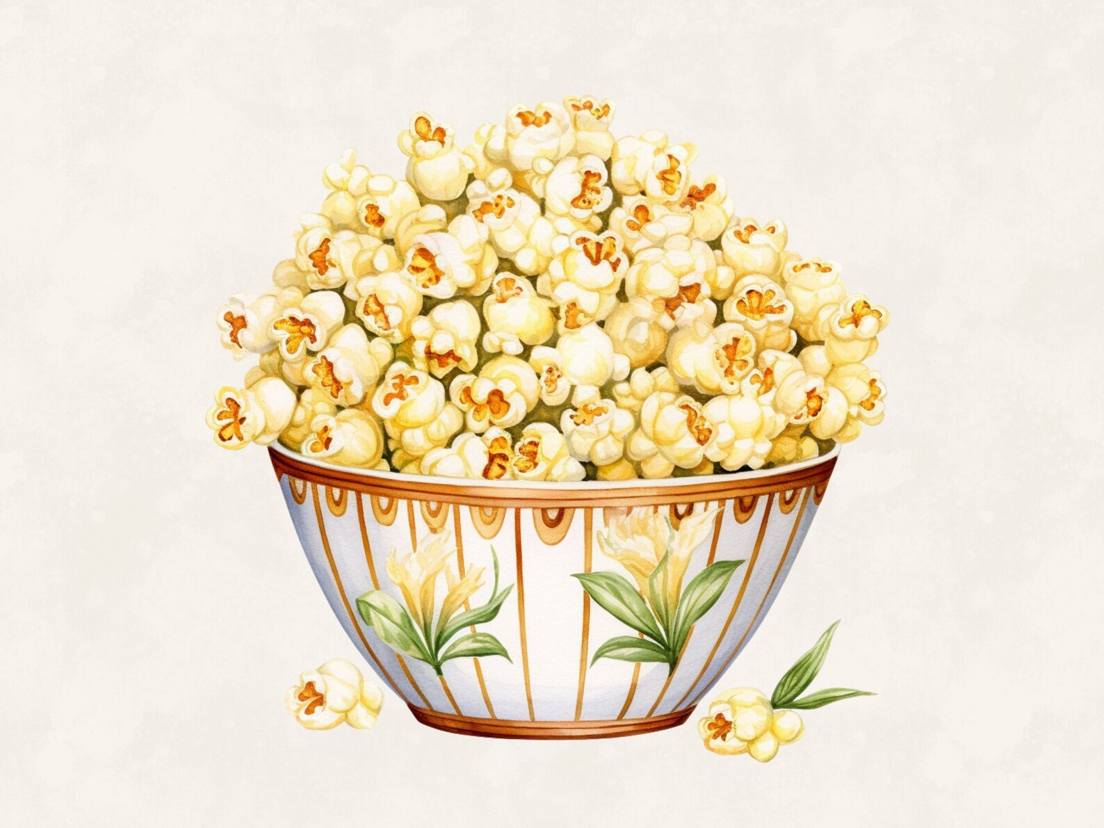 Popcorn Clipart Bundle Commercial Use Watercolor Popcorn Food - Etsy