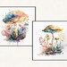 Magic Mushroom Print Art Commercial Use Watercolor Enchanted Key ...