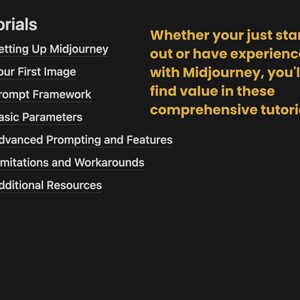 Midjourney Prompt Guide Notion Dashboard Prompt Keywords and Midjourney Tutorials in Notion ...
