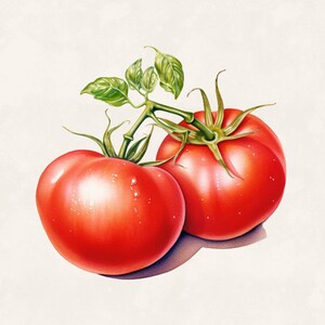 Tomato Clipart Bundle Commercial Use Watercolor Tomato Food Digital ...