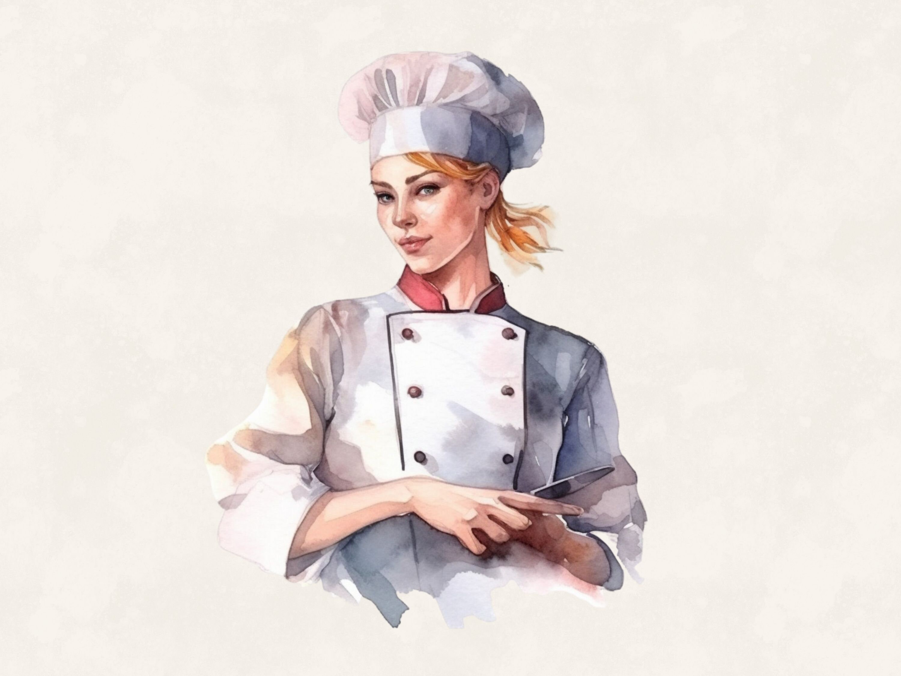 Female Chef Watercolor Clipart Bundle Commercial Use Digital - Etsy