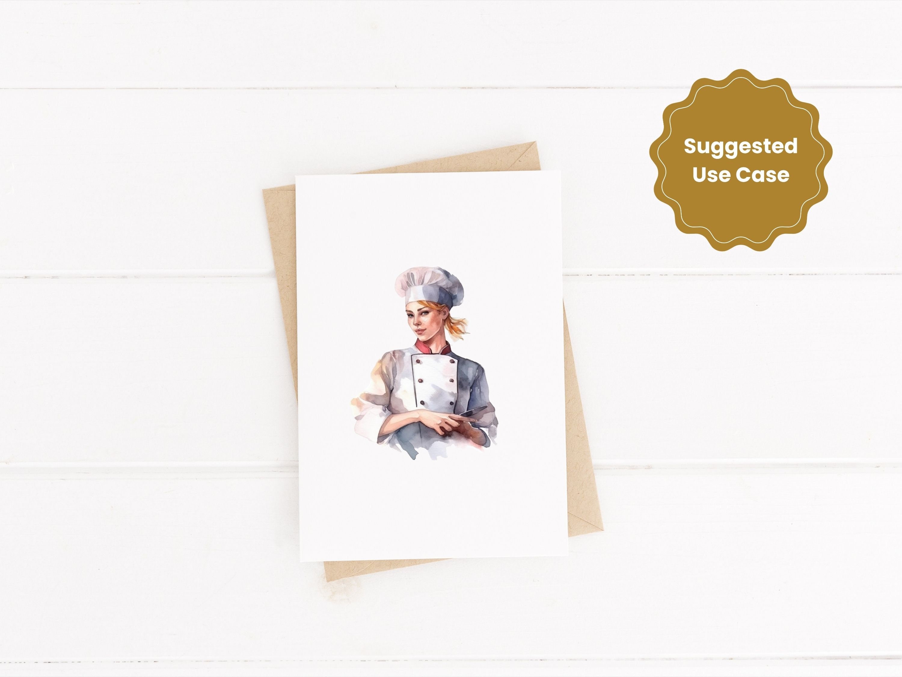 Female Chef Watercolor Clipart Bundle Commercial Use Digital - Etsy