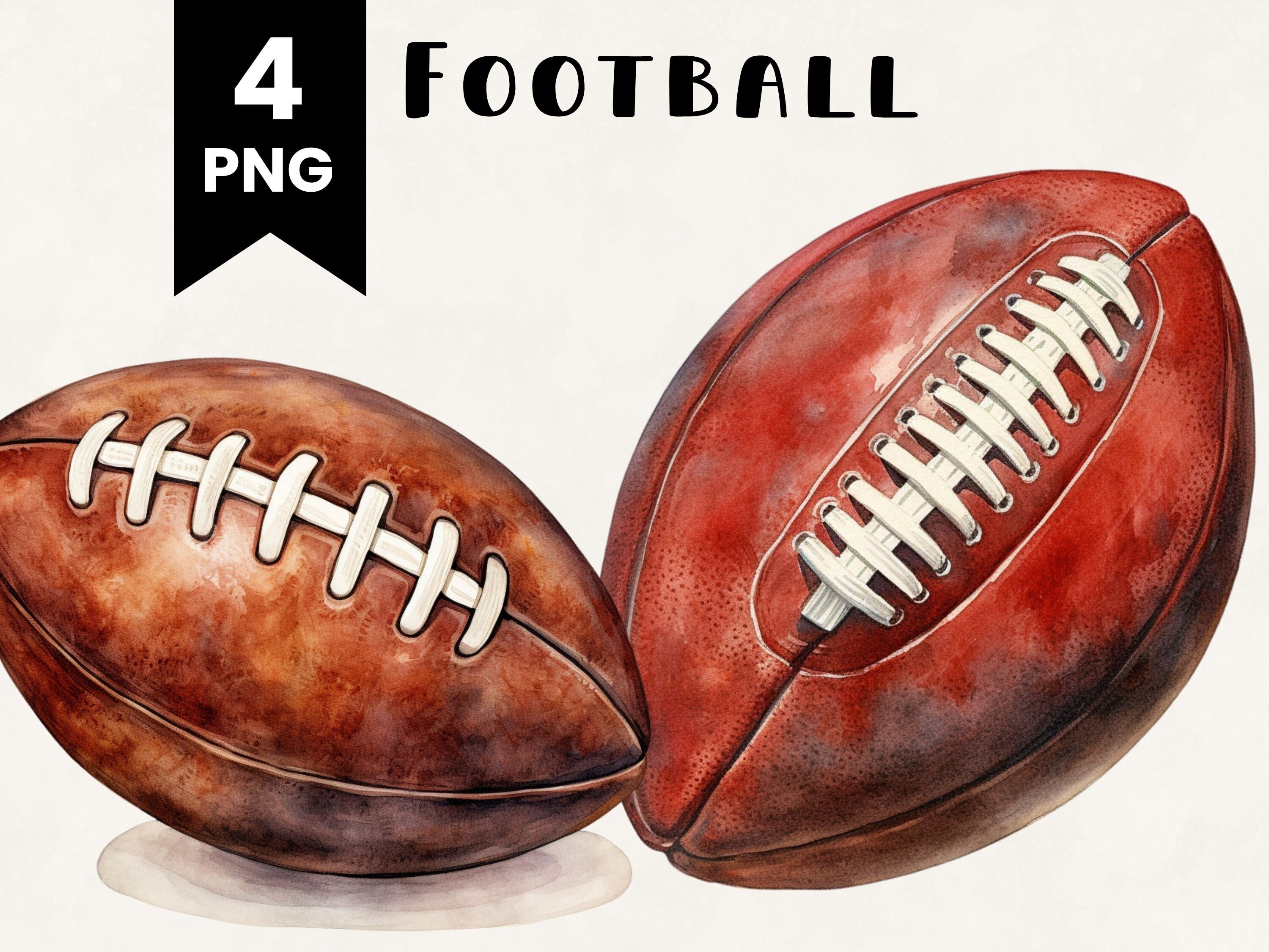 American Football Clipart Bundle Commercial Use Watercolor - Etsy