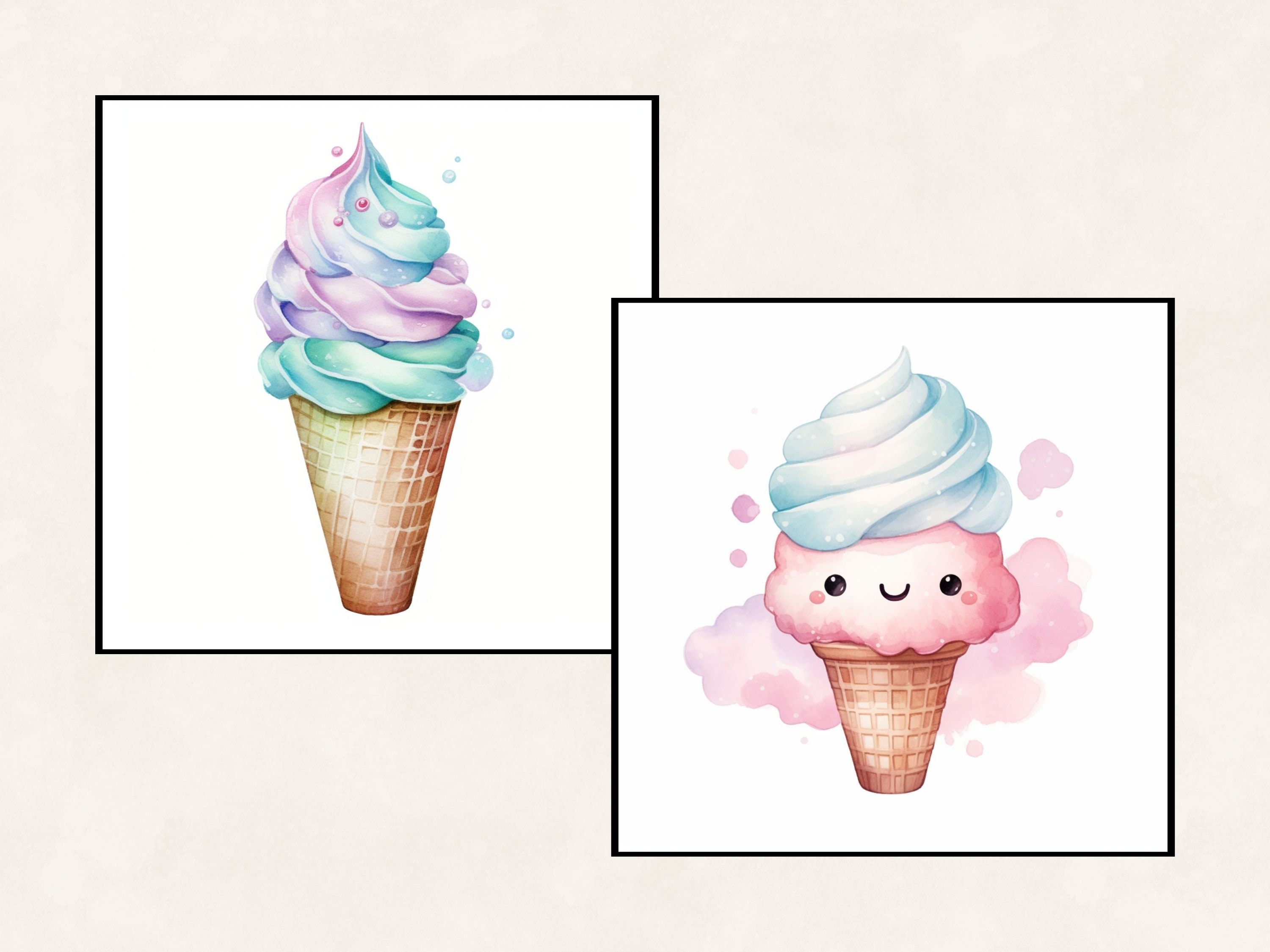 Cute Snow Cone Clipart Watercolor Illustration Nursery Clipart - Etsy