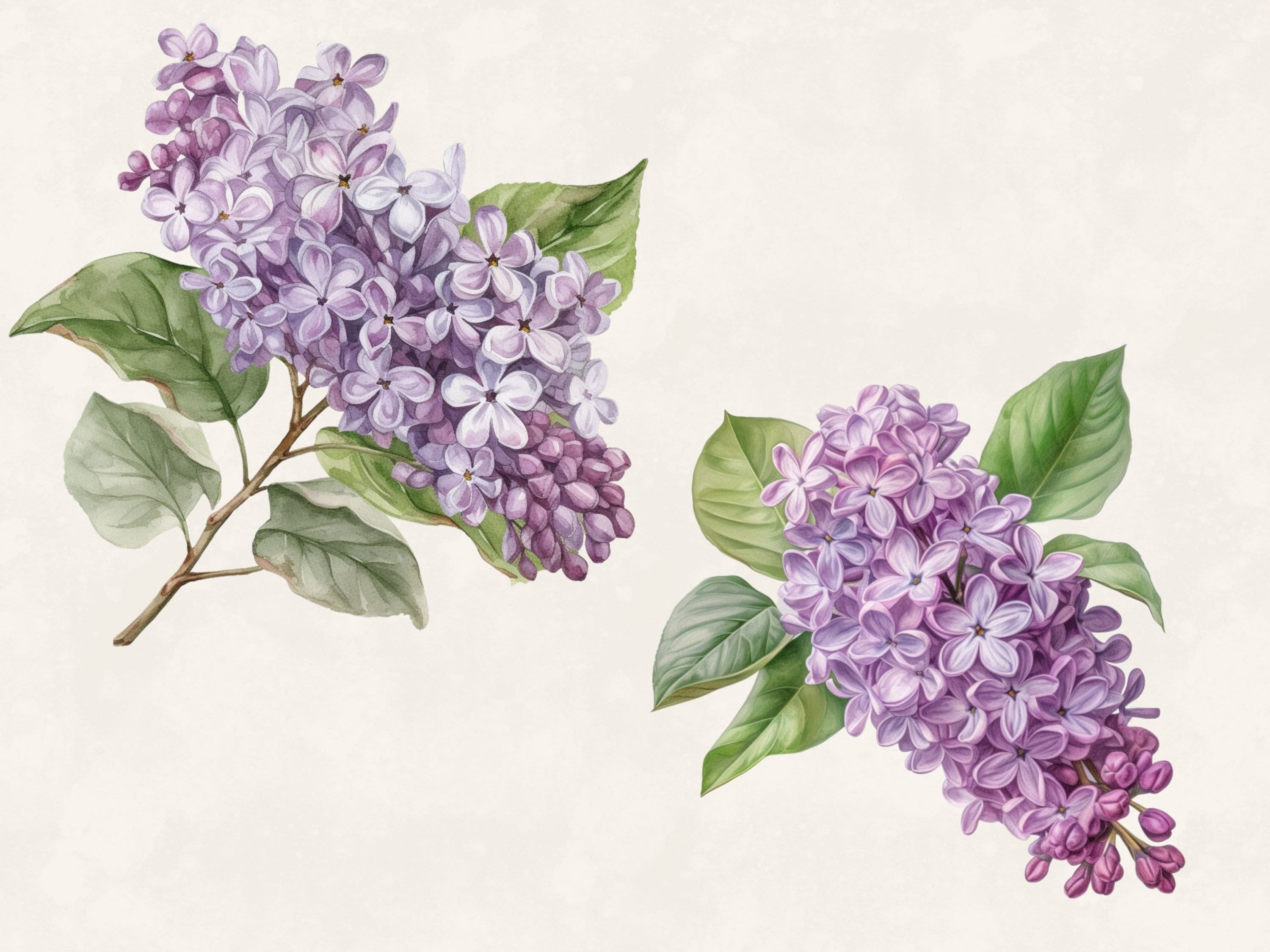 7 Lilac Flower Clipart Bundle Commercial Use Allowed Digital - Etsy