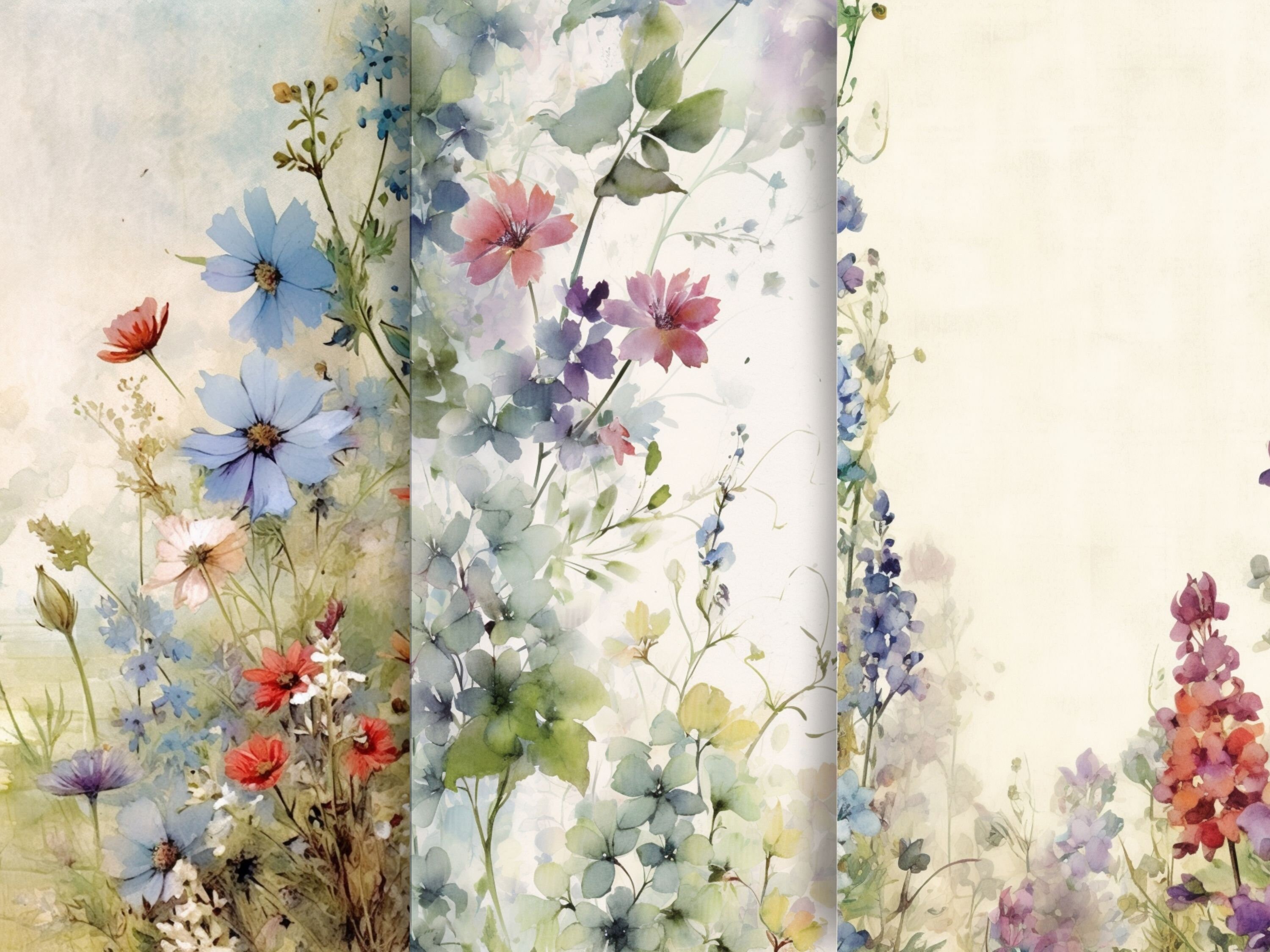 Spring Flowers Parchment Downloadable Paper for Commercial Use - Etsy