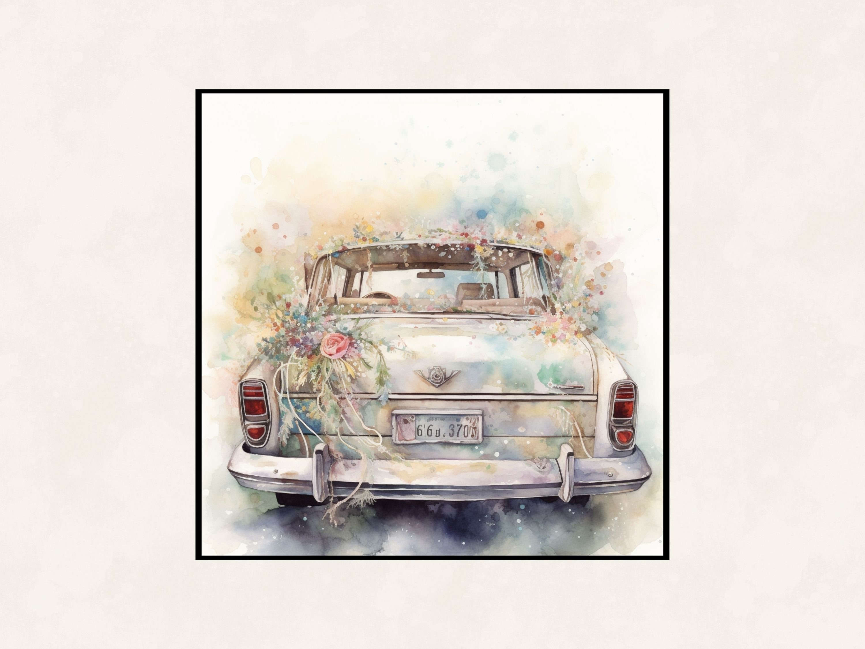16 Vintage Car Pastel Watercolor Illustration Commercial Use - Etsy