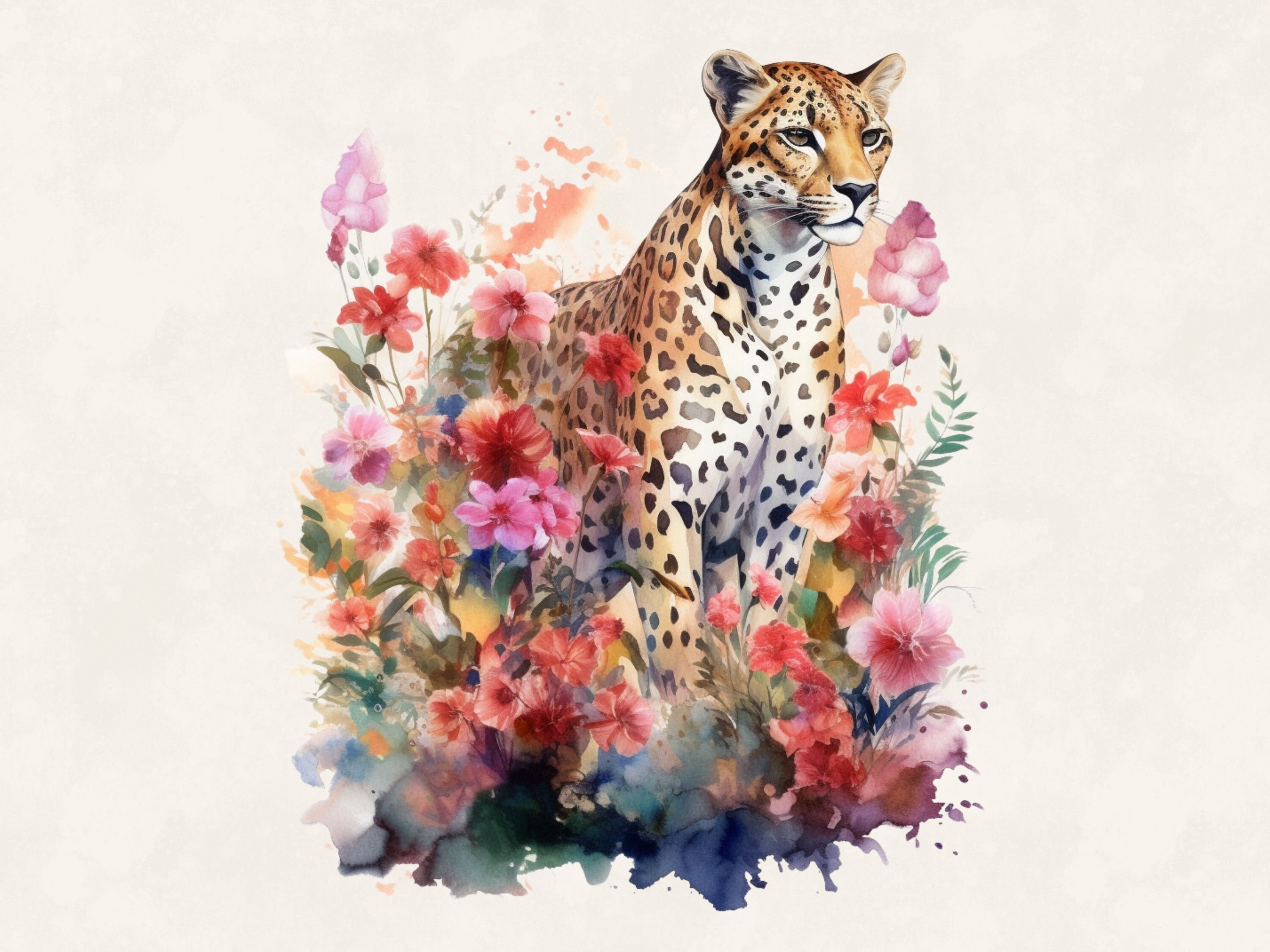 Cheetah Clipart Bundle Commercial Use Watercolor Cheetah in - Etsy