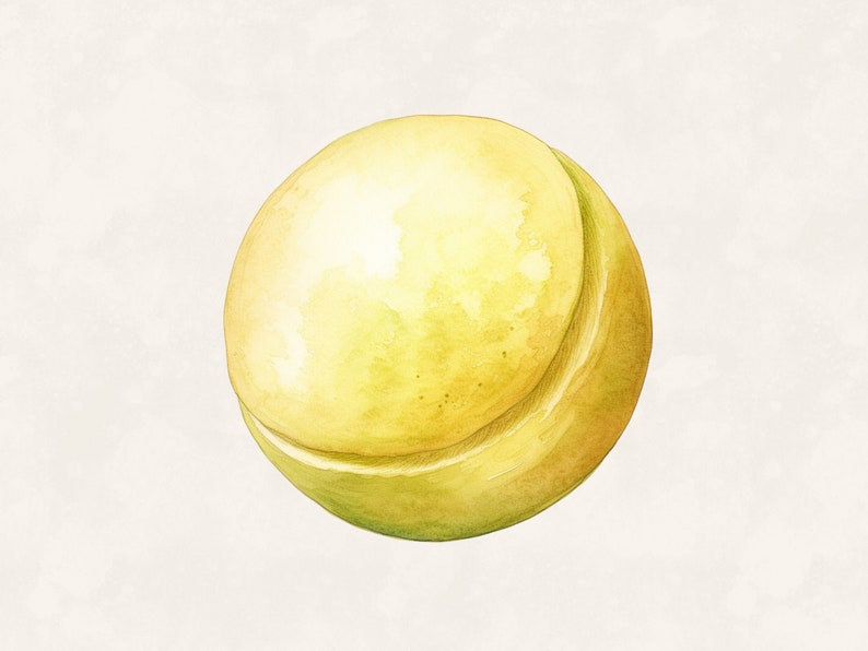 Watercolor Tennis Ball Clipart Bundle: Sports Design PNG Files (digital ...