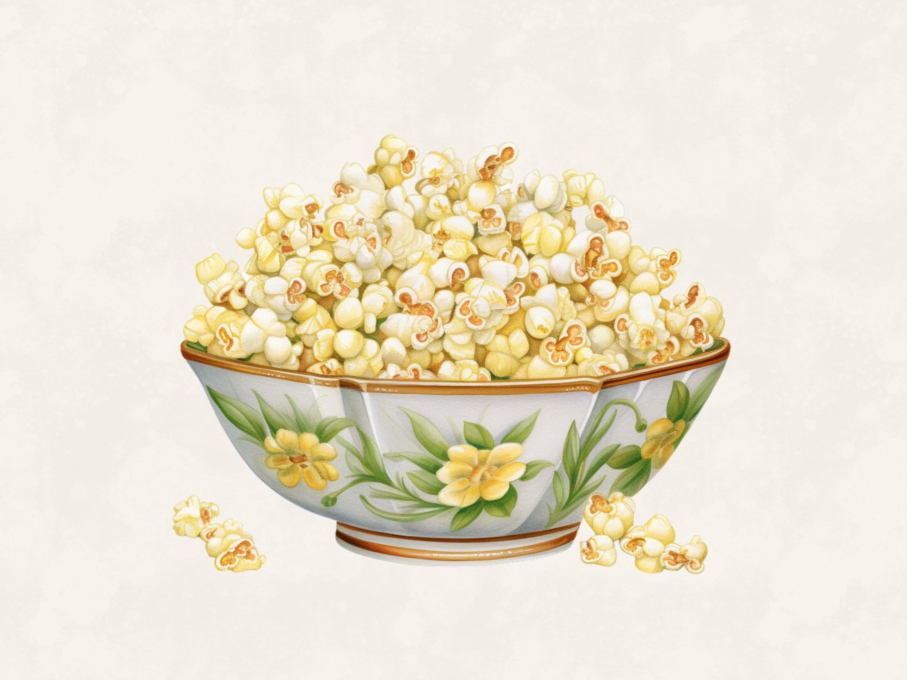 Popcorn Clipart Bundle Commercial Use Watercolor Popcorn Food - Etsy