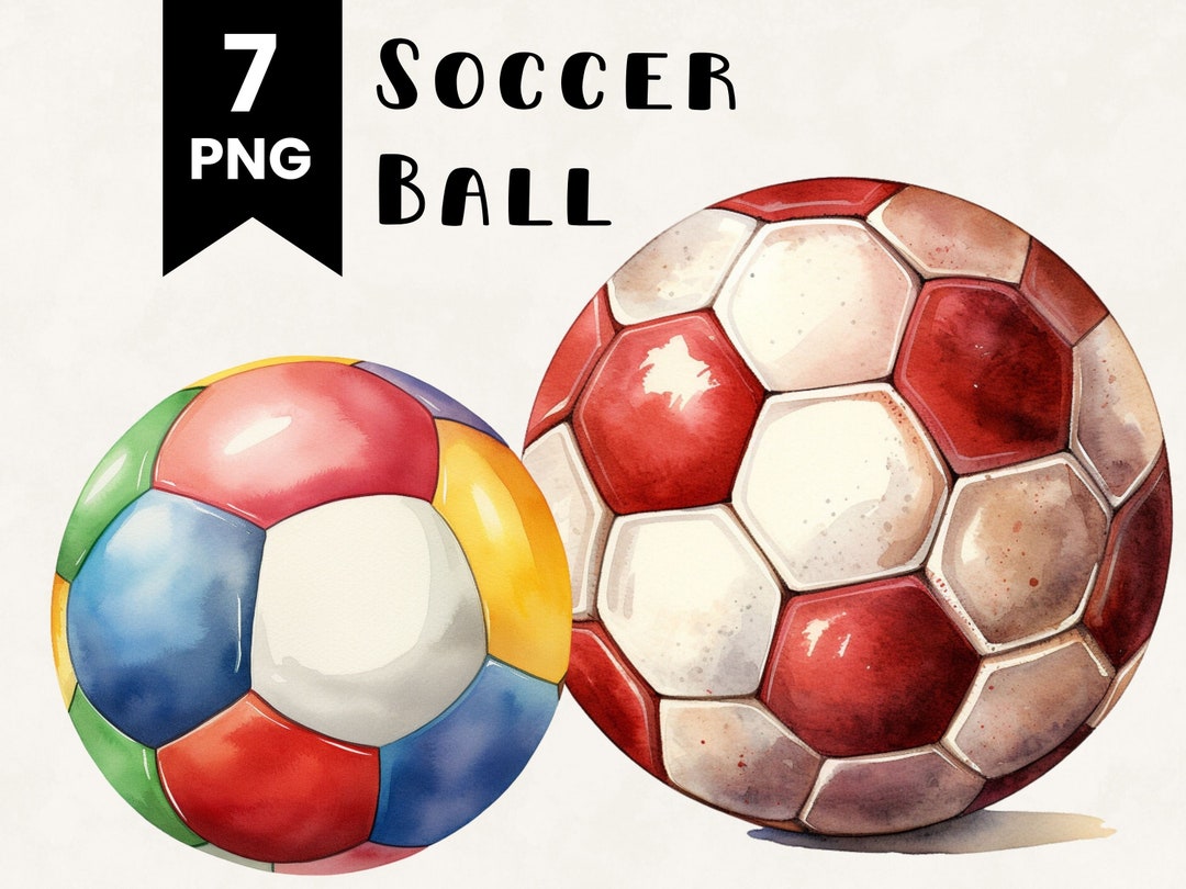 American Soccer Ball Clipart Bundle Commercial Use Watercolor Sports ...