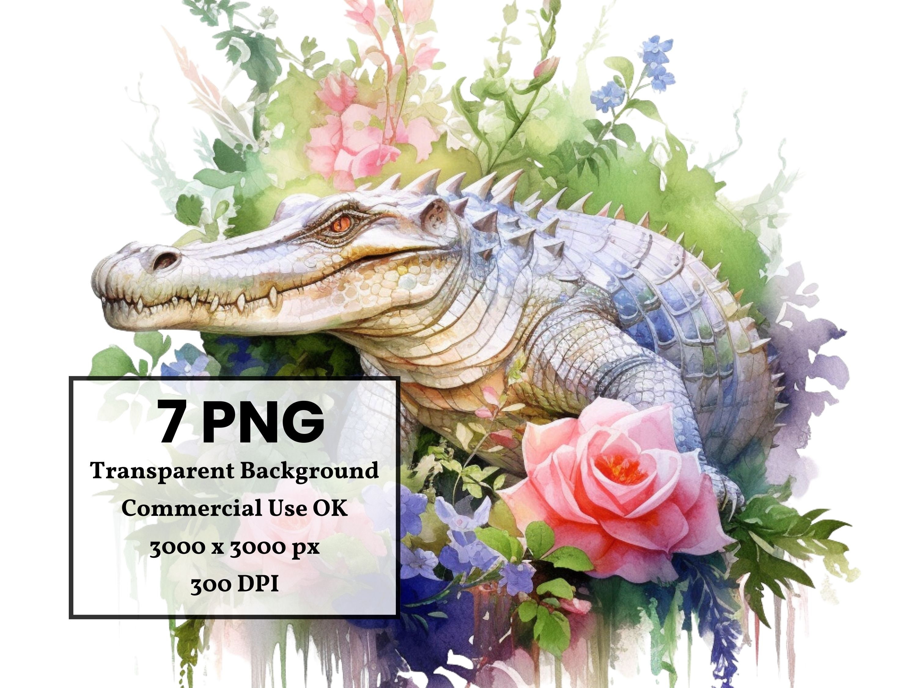 Crocodile Clipart Bundle Commercial Use Watercolor Crocodile - Etsy