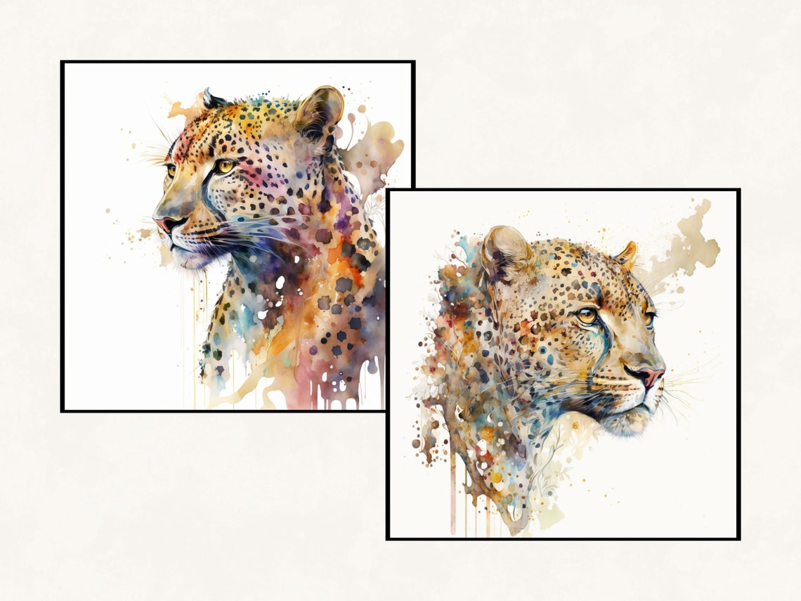 Magic Leopard Clipart, Commercial Use, Watercolor Enchanted Leopard ...