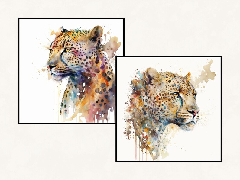 Magic Leopard Clipart Commercial Use Watercolor Enchanted - Etsy