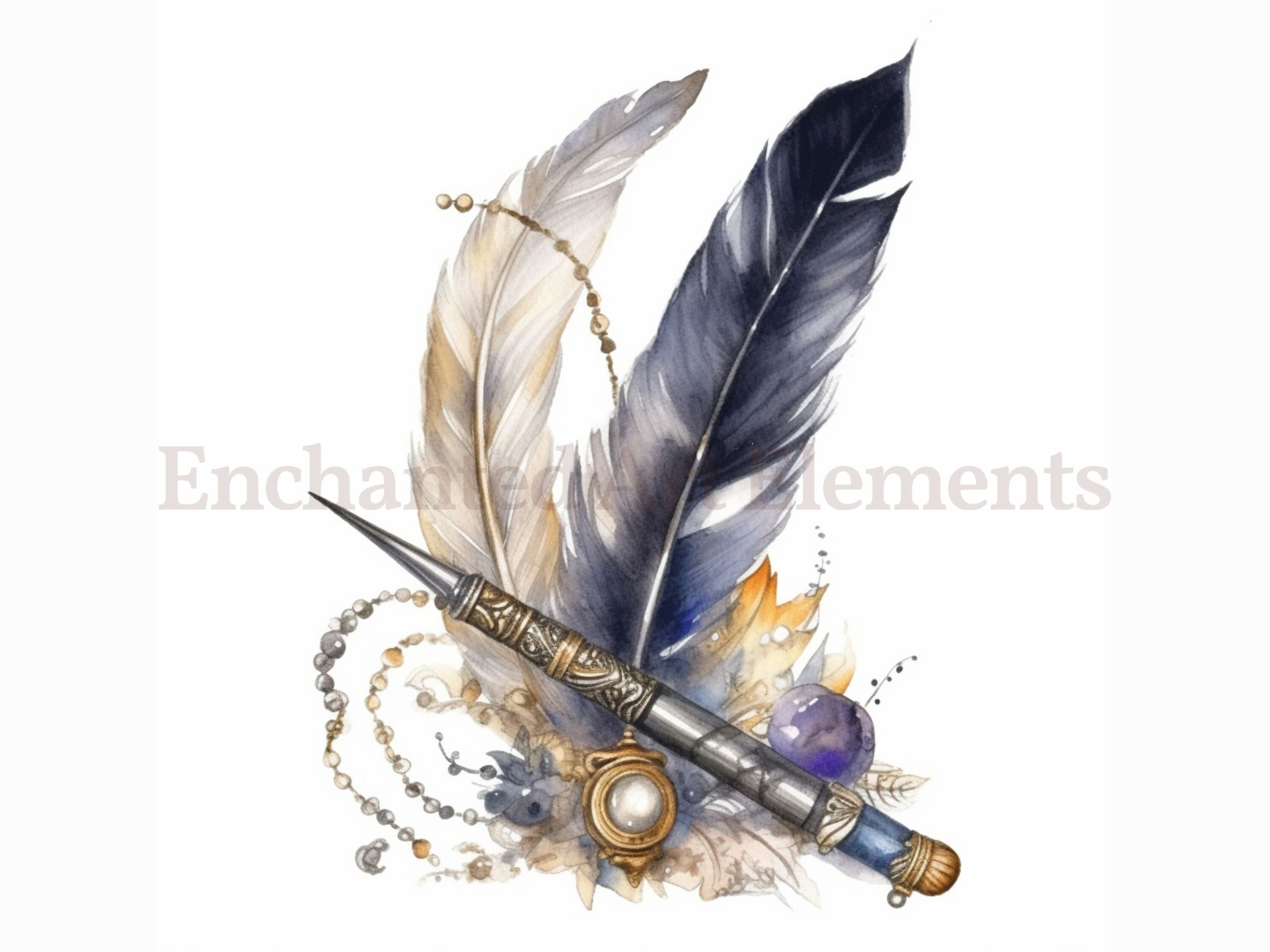 Quill Pen Print Art Dark Academia Illustration Commercial Use - Etsy