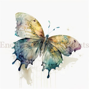 Enchanted Butterfly Print Art, Commercial Use Watercolor Butterfly ...
