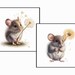 Cute Mouse and Dandelion Watercolor Illustration Cheeky Mouse and ...