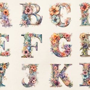 Vintage Alphabet Clipart Mega Bundle Pastel Watercolor Commercial Use ...