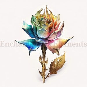 9 Magic Flower Illustration Commercial Use Watercolor Flower ...