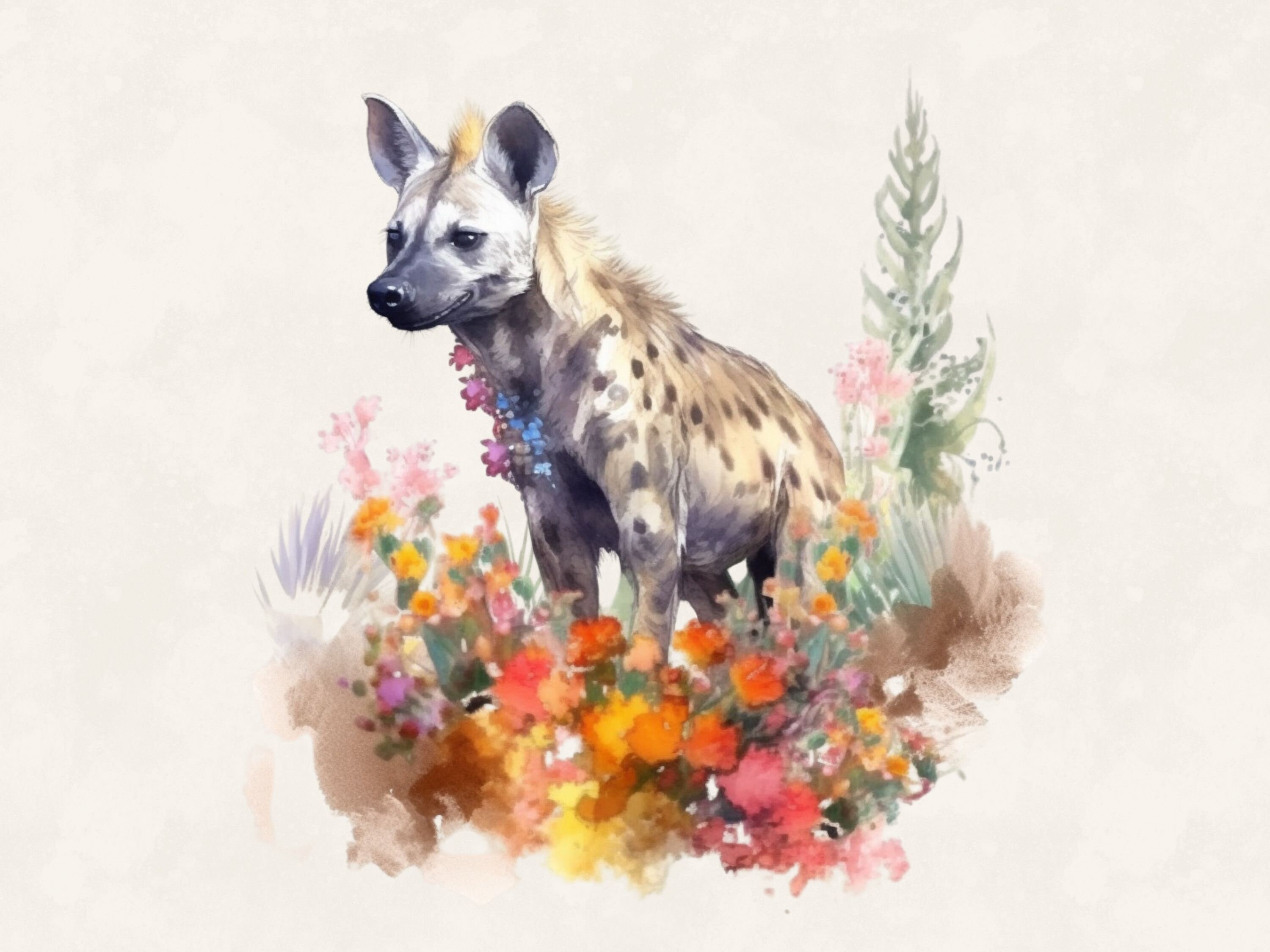 Hyena Clipart Bundle Commercial Use Watercolor Hyena in Field - Etsy