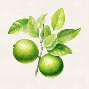 Lime Clipart Bundle Commercial Use Watercolor Limes Fruit Digital ...