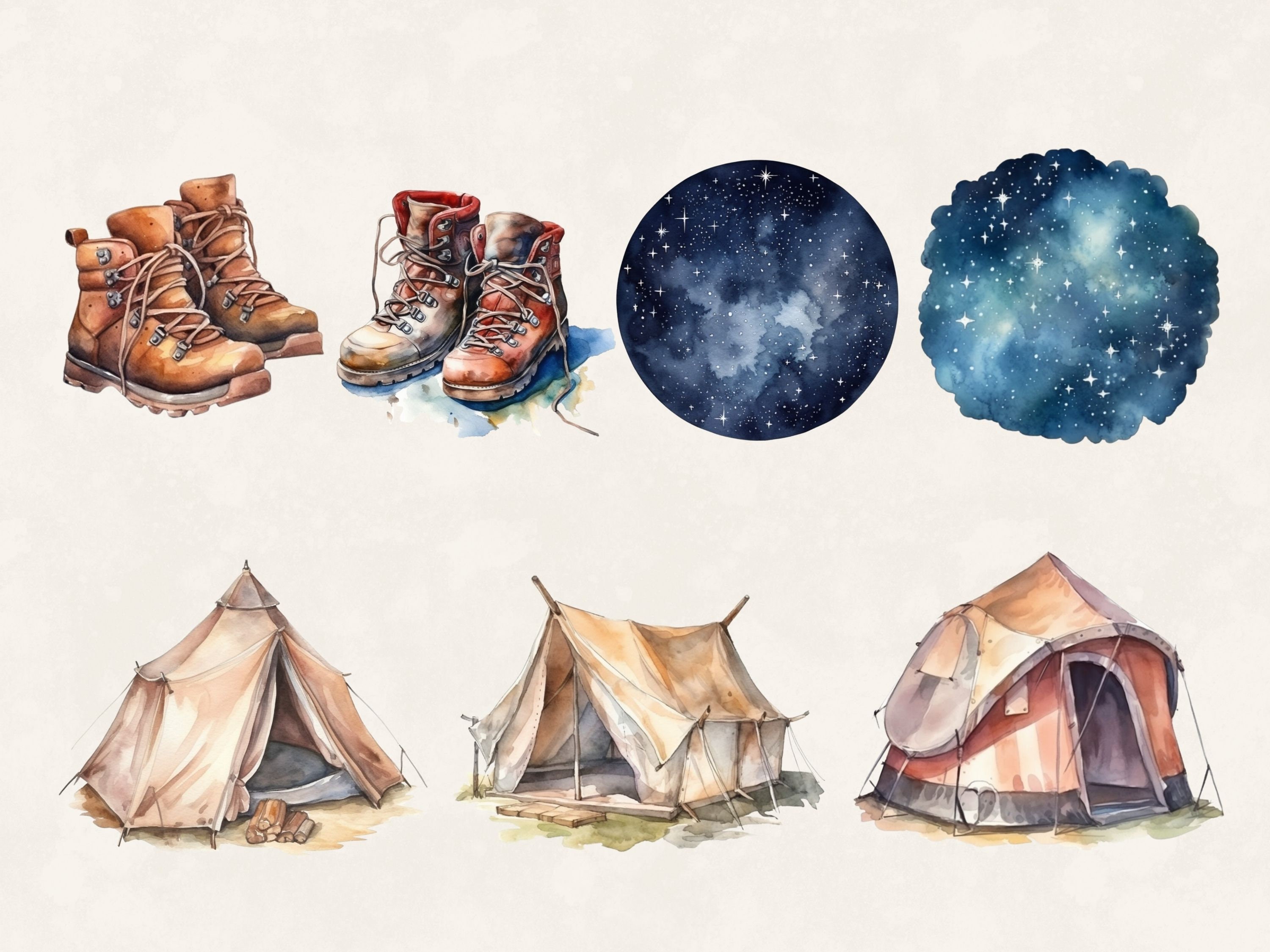 Ultimate Camping Clipart Bundle Commercial Use Watercolor Travel ...
