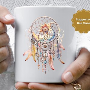 Boho Dream Catcher Clipart Bundle Commercial Use Watercolor Boho ...